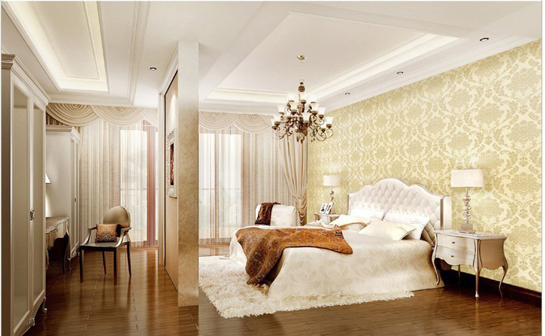 Купить Обои бумажные цветочные дамасской стены ролл классический tapete ...