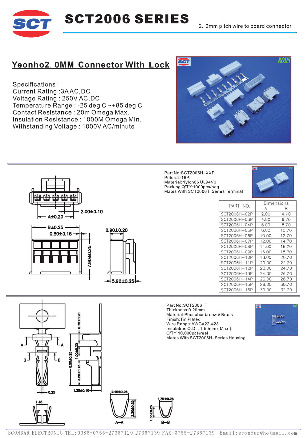 Yeonho 2.0 with Lock Connector 2.0mm Pitch - Reliable IDC