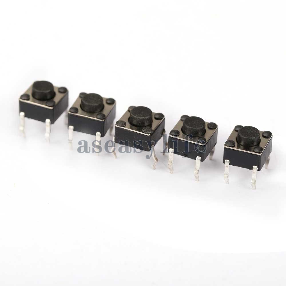 Купить 100шт тактильные кнопки переключатель однократно такт 6x6x5mm ...