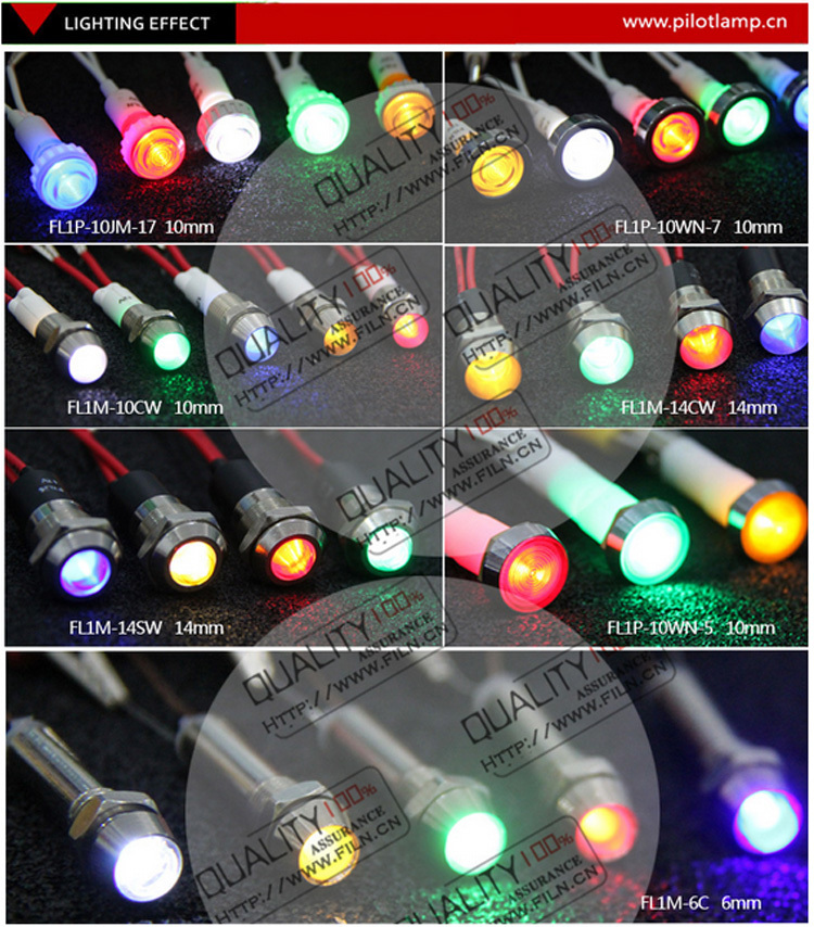 FILN Plastic 8mm Dia Red 110 Volt LED Indicator Light Buzzer