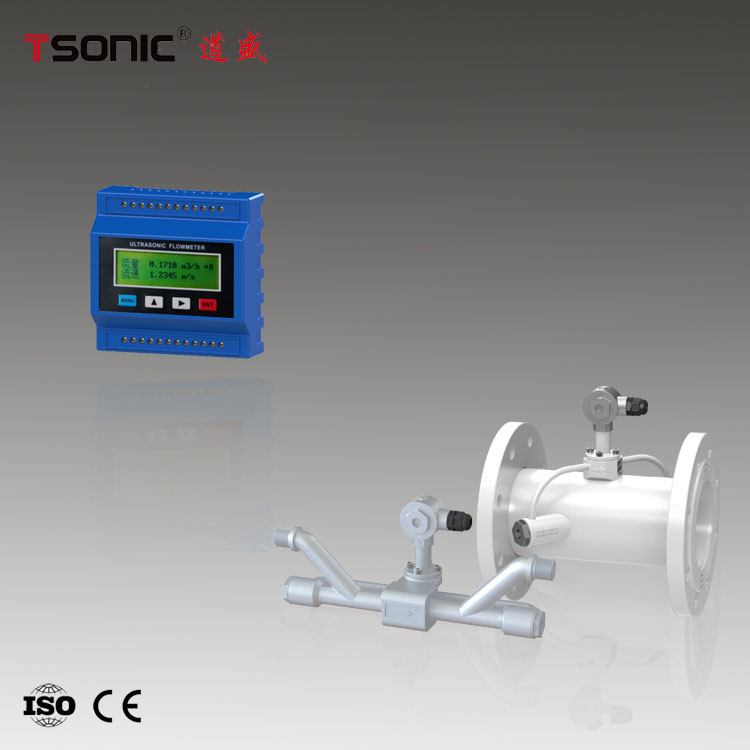 Tsonic Tuf-2000b Wall Mounted Clamp On Ultrasonic Water Flow Meter With Rs485 Interface And 4 ...
