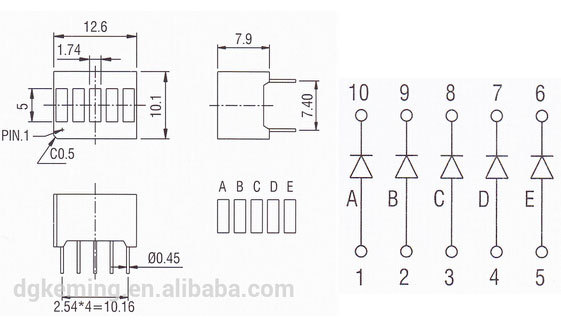Red 5 Segment LED Bar Graph - Efficient Display Solution
