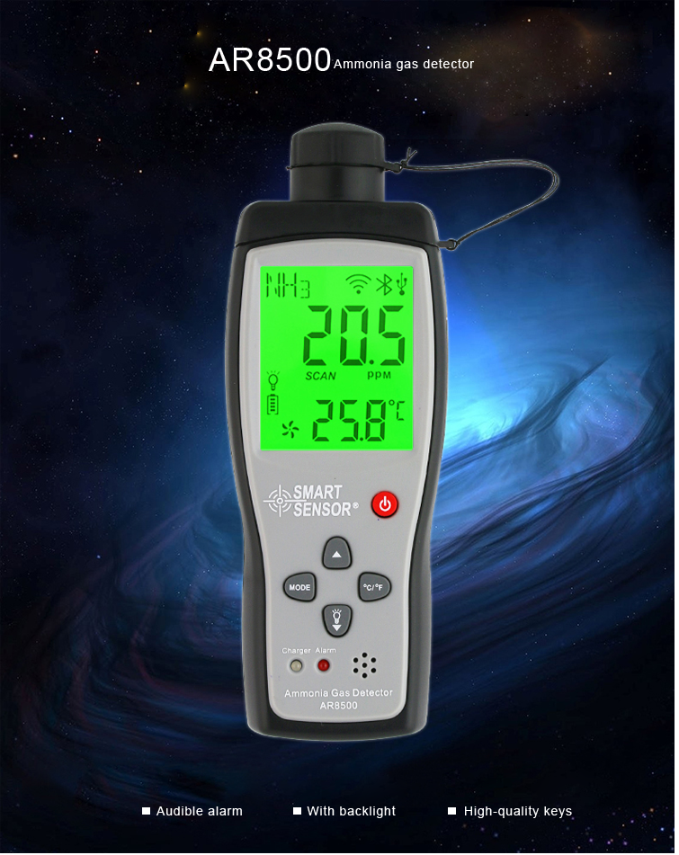 Smart Sensor Ar8500 Lcd Backlight Precision Handheld Nh3 Meter Digital Ammonia Gas Detector ...