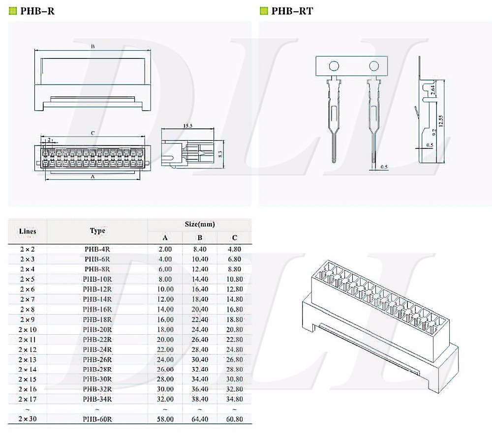 Equivalent Yeonho 2.0MM Pitch SMH200 Dual Row Connectors