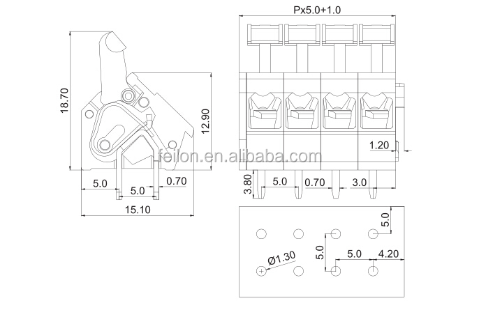 45 Degree Push Button Pcb Screwless Terminal Block Replace Dg243-5.0 Spring Connector| Alibaba.com
