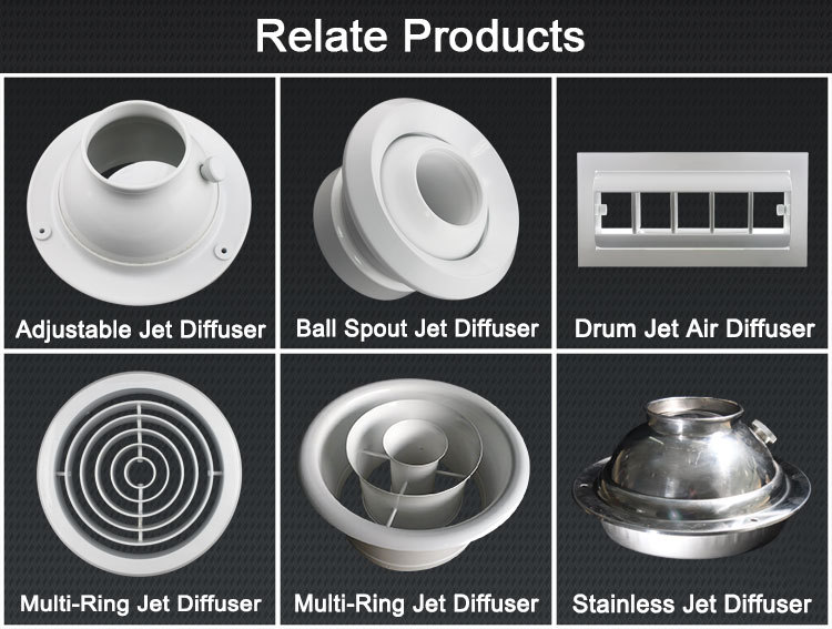 HVAC Aluminum Ventilation Grille with OBD Exhaust Diffuser